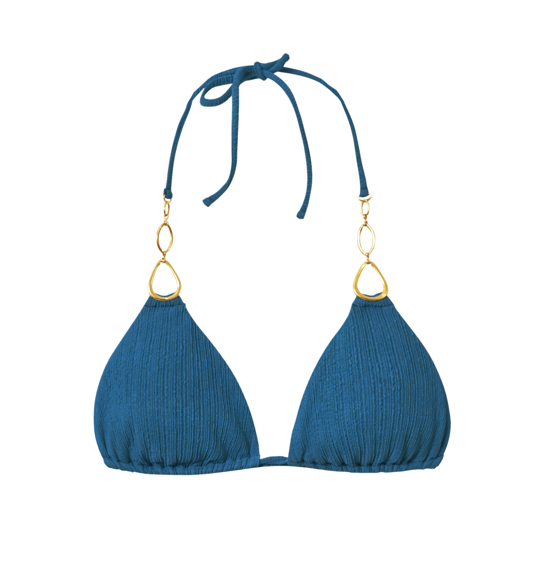 Pilyq Swim Turquoise Tides Triangle Bikini Top